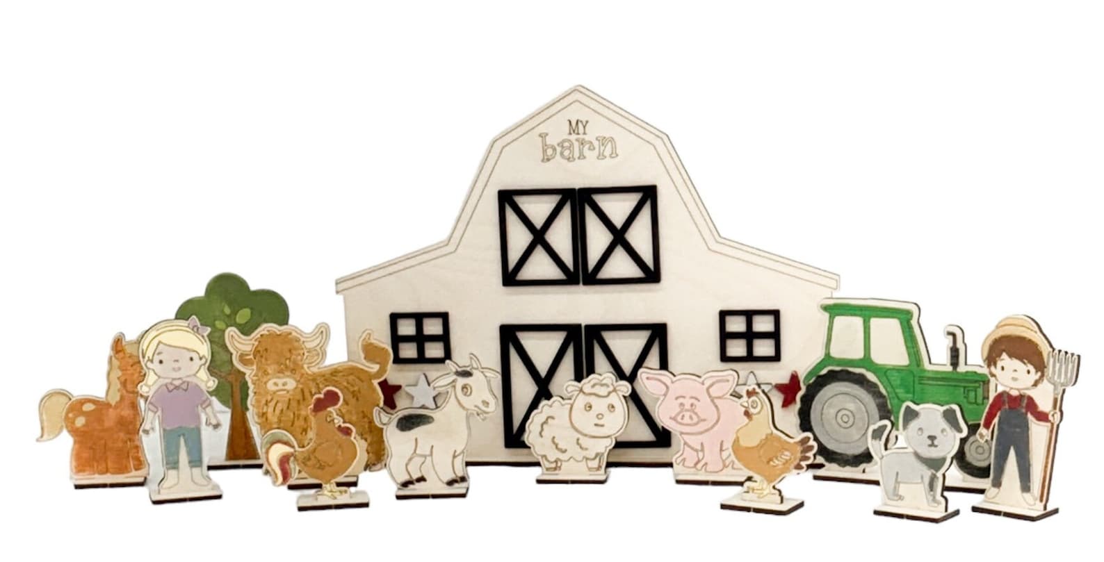 Build Your Own Farm Laser Cut Digital File | Barnyard | Cute Farm ...