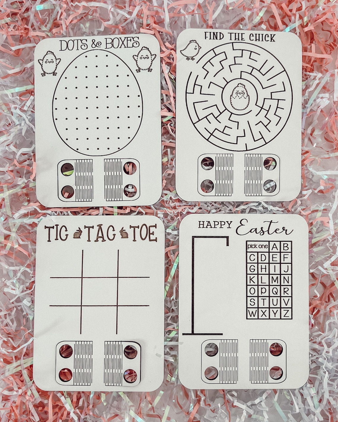 Cute Acrylic or Whiteboard Easter Activity Dry Erase Crayon Holder Card ...