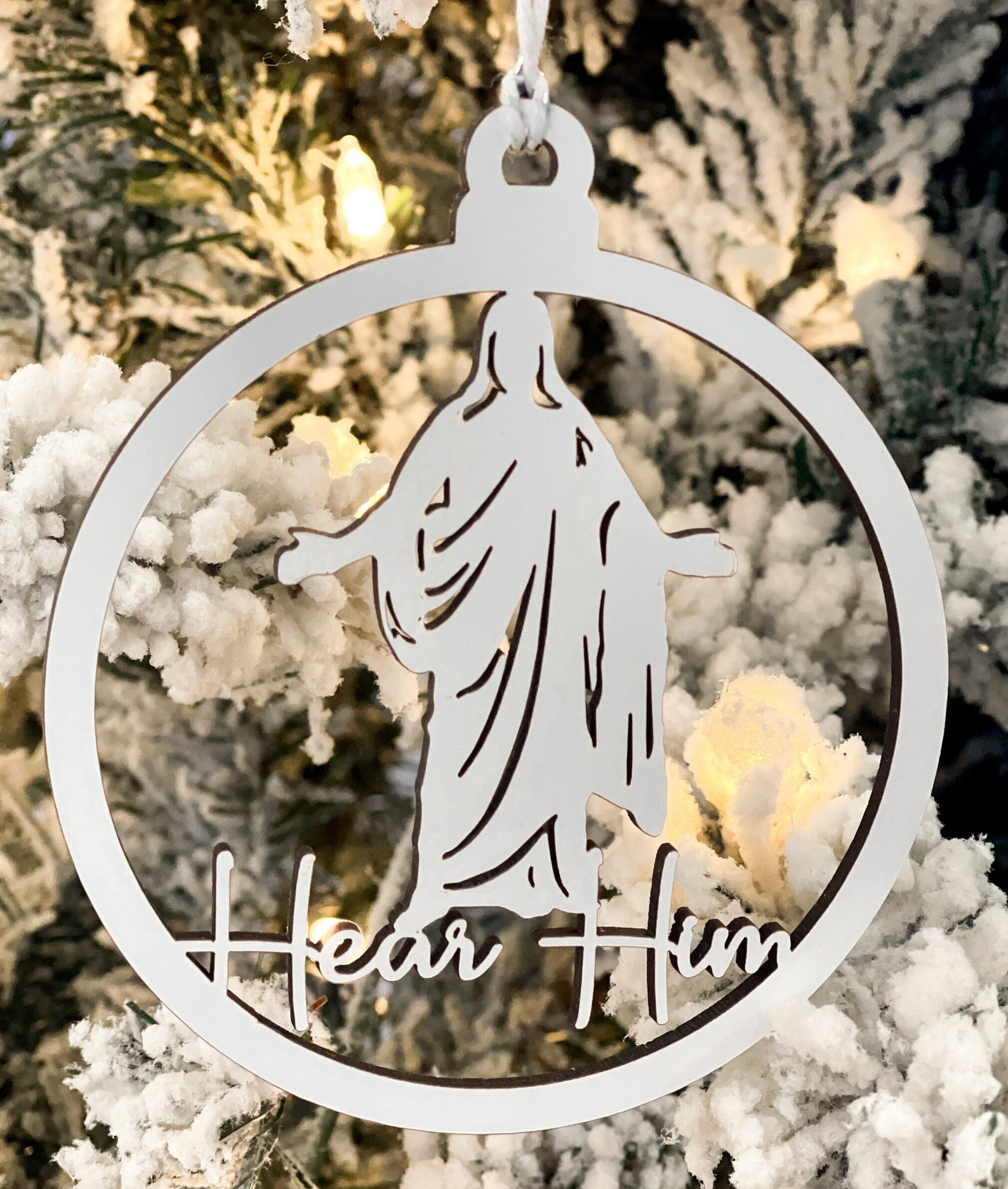 Hear Him Christ Christmas Ornament Laser Cut Digital File | Jesus ...