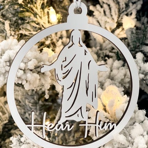 Hear Him Christ Christmas Ornament Laser Cut Digital File | Jesus ...