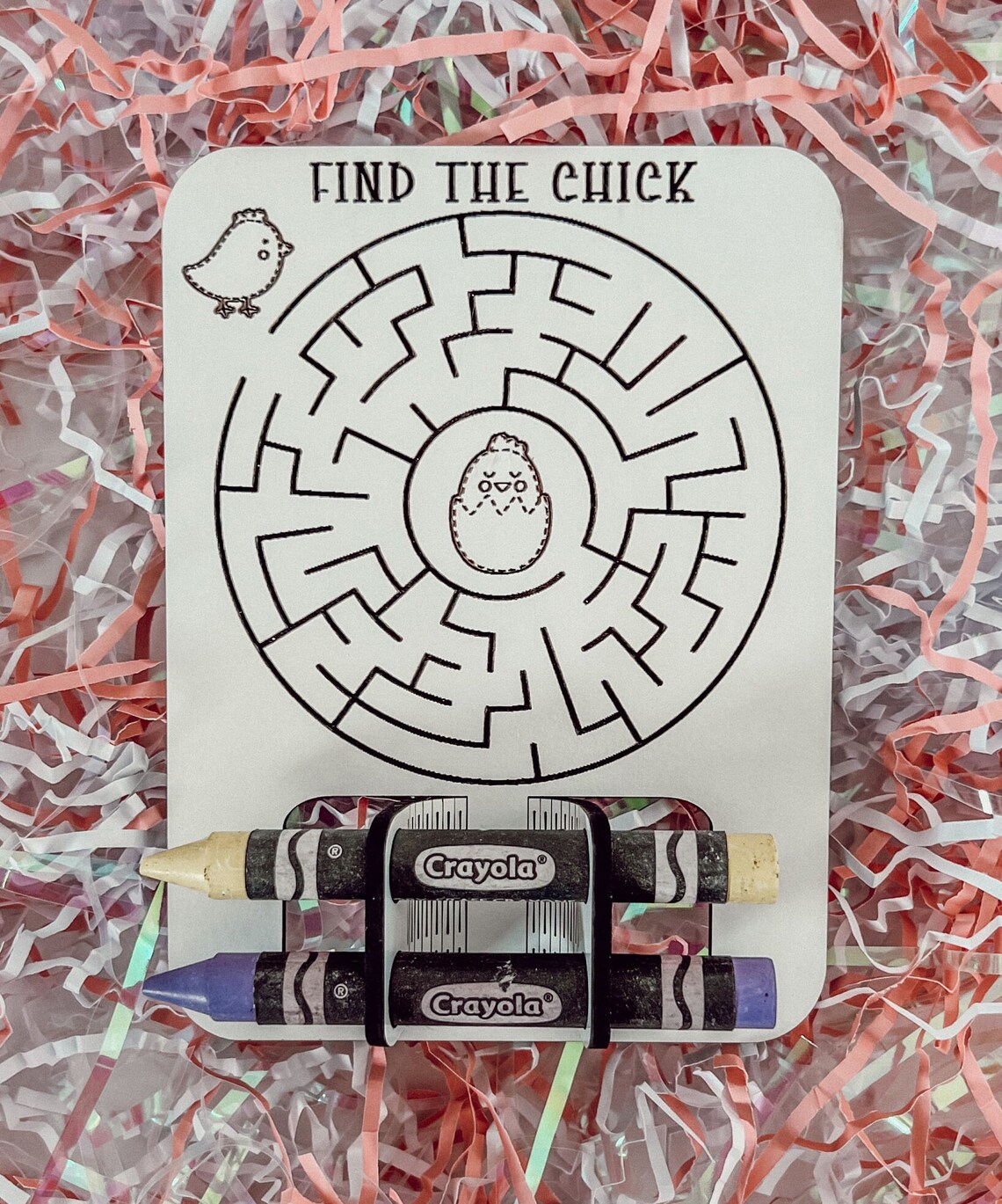 Cute Acrylic or Whiteboard Easter Activity Dry Erase Crayon Holder Card ...