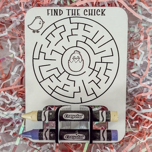 Cute Acrylic or Whiteboard Easter Activity Dry Erase Crayon Holder Card ...