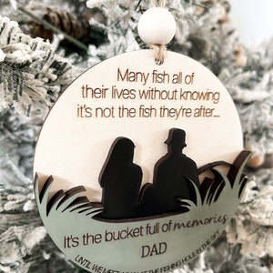 Customizable Memorial Keepsake Fishing Charm Ornament Laser Digital ...