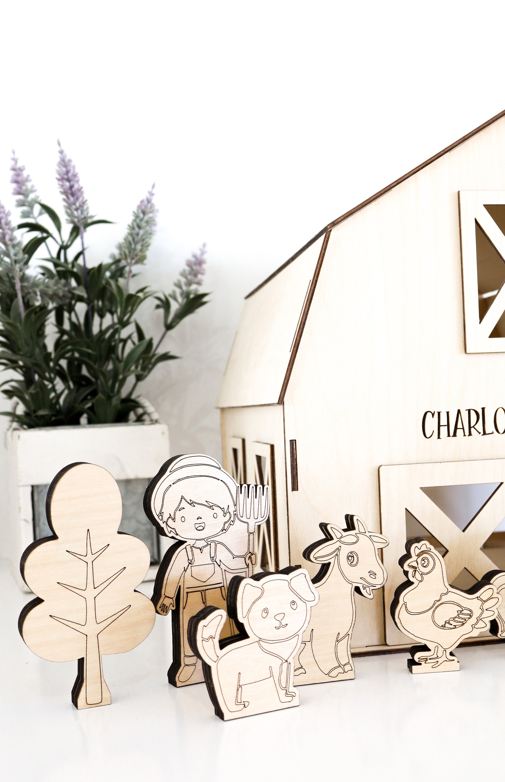 Laser Cut File | Super Cute Wood Toy Barn With Barn Yard Animals and ...
