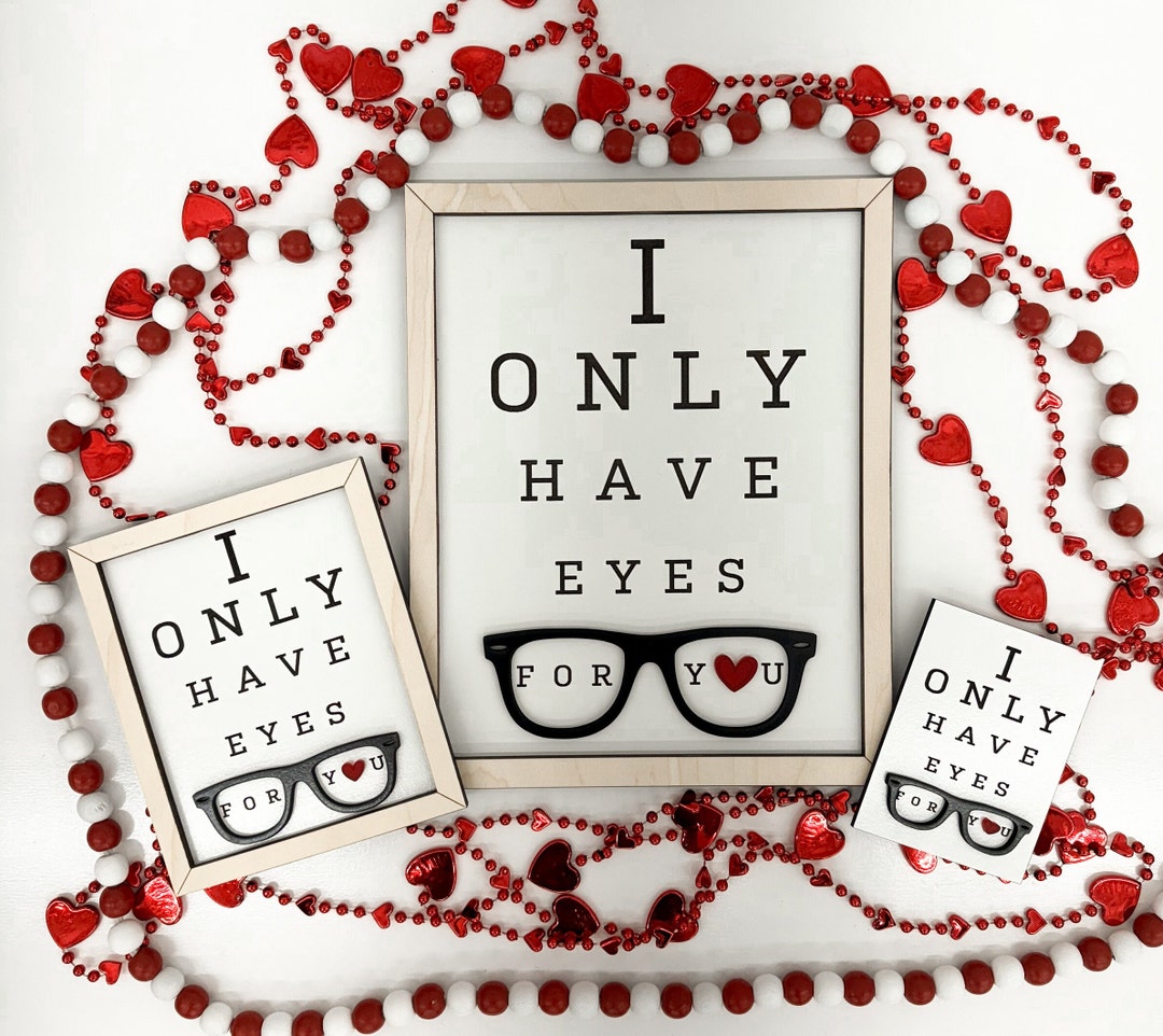 I Only Have Eyes for You Cute Eye Chart With Glasses Valentine's Day ...