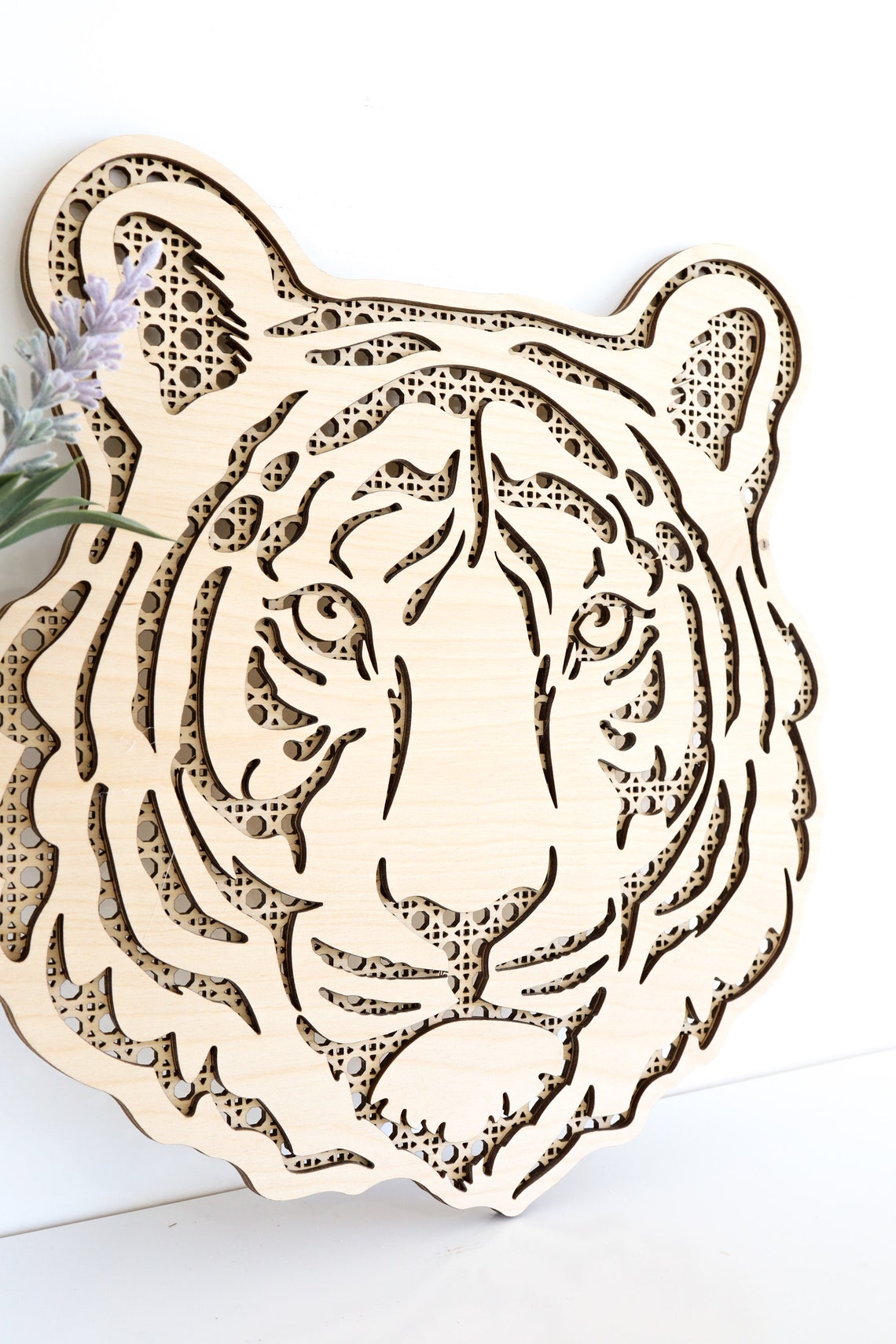 Laser Cut File Rattan Tiger Boho Tiger Jungle Animal - Etsy