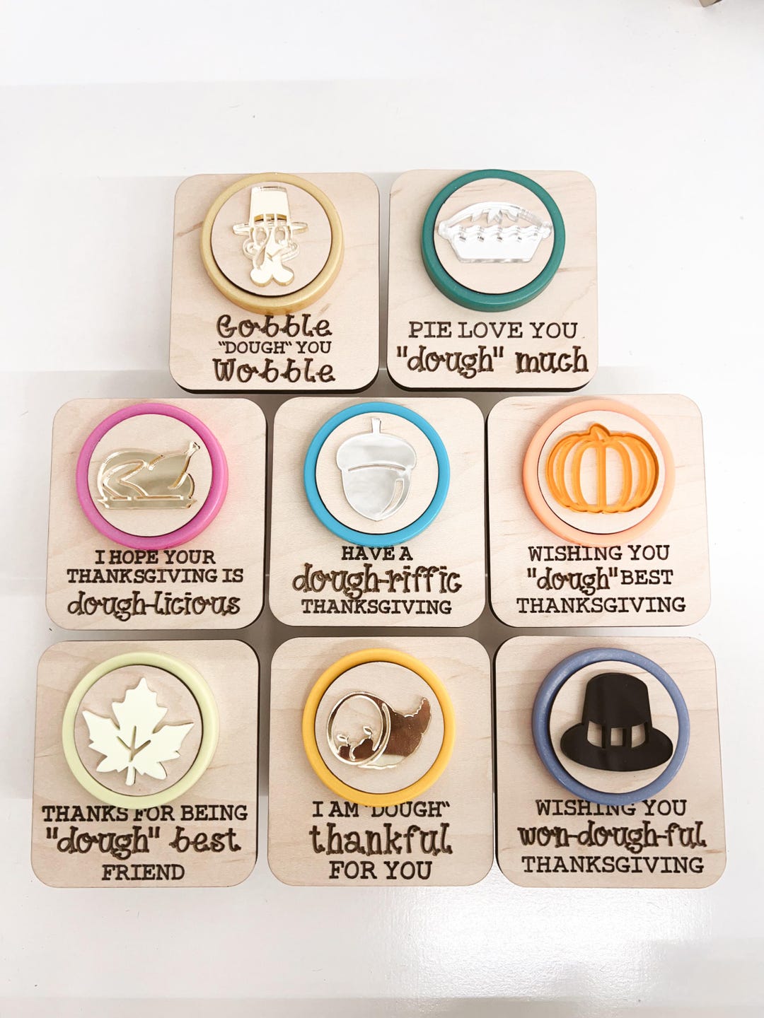 Cute Thanksgiving Holiday Play Dough Cards With Shape Stamps Laser Cut ...