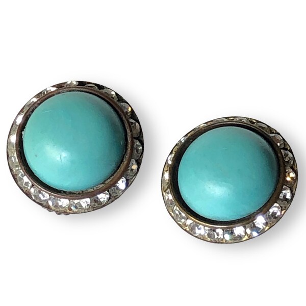 Large Blue Clip on Earrings - Etsy UK