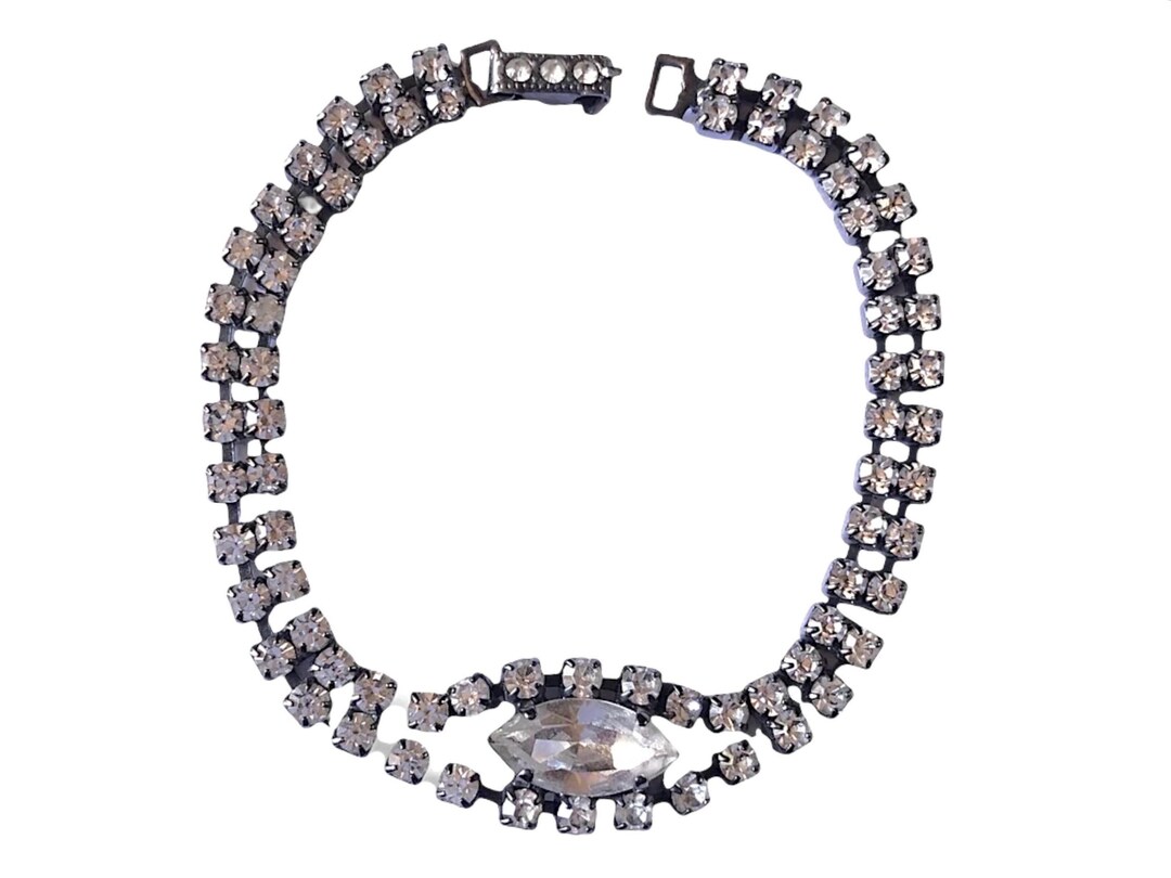 Vintage Rhinestone Bracelet 1950s Paste Stone, UK Jewelry - Etsy
