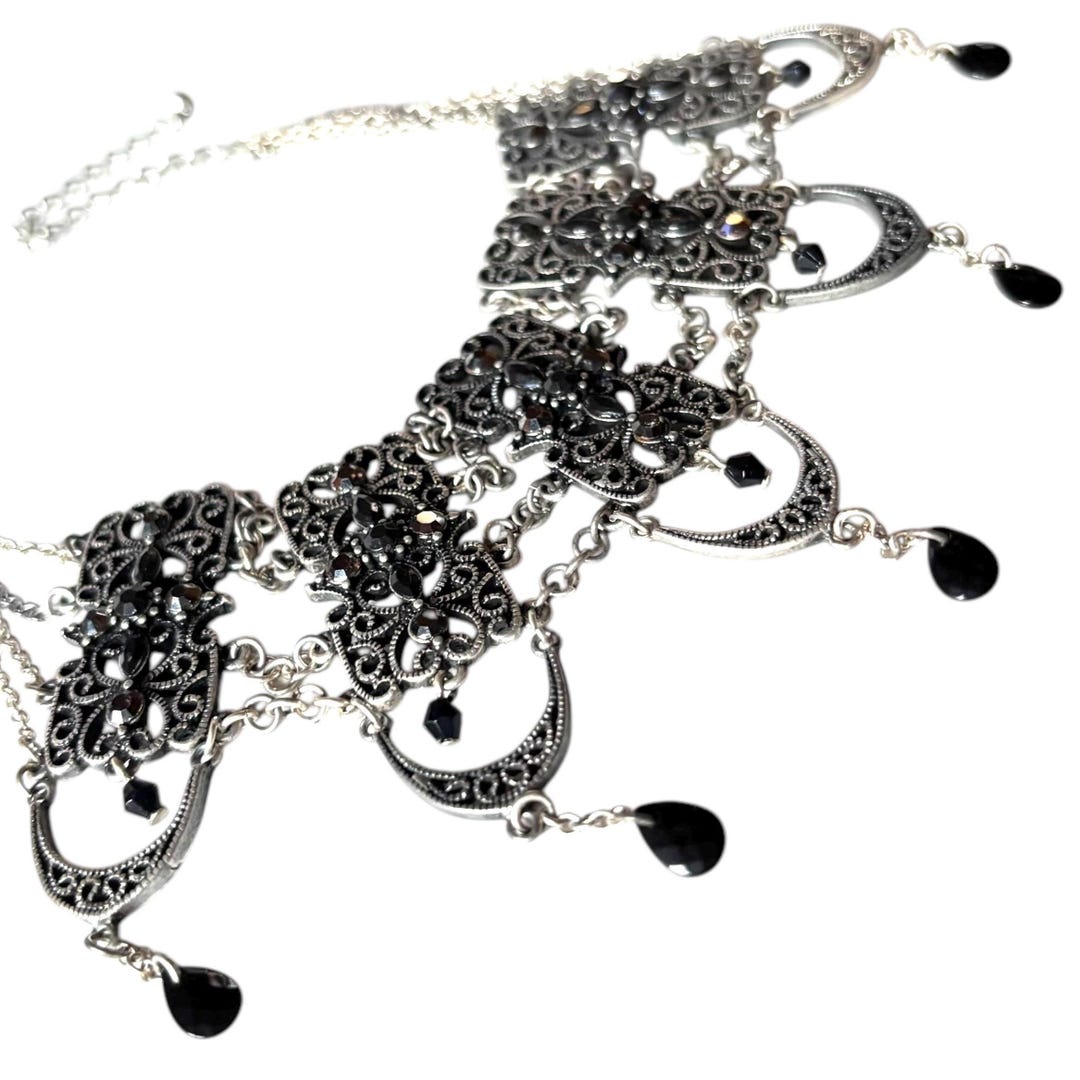 Victorian Gothic Style Filigree Link Multi Chain Choker Necklace - Etsy