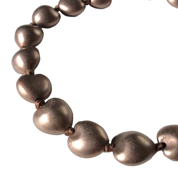 Chunky Pearlised Bronze Puffed Heart Acrylic Bead Han… - Gem