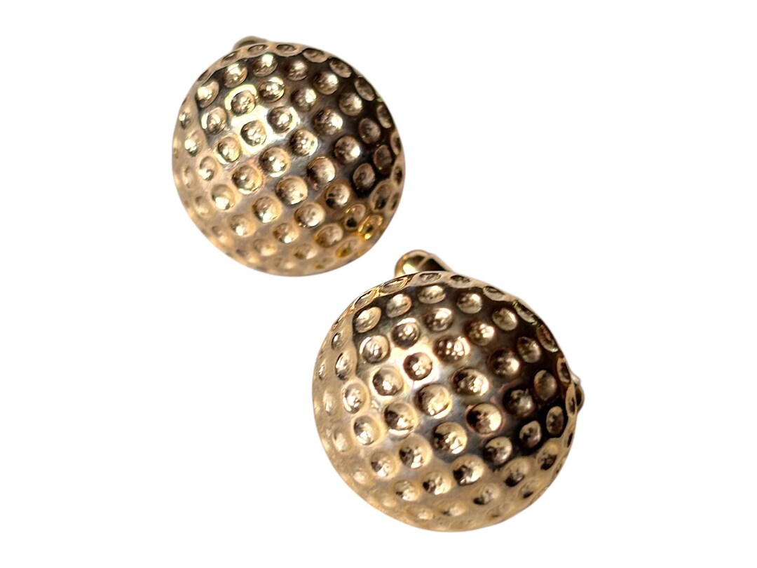 Gold Golf Ball Cufflinks, Vintage Gold Tone Cufflinks, Retro Men’s ...