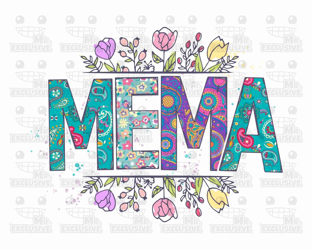 Mema Floral PNG: Sublimation Design (300 DPI) - Etsy