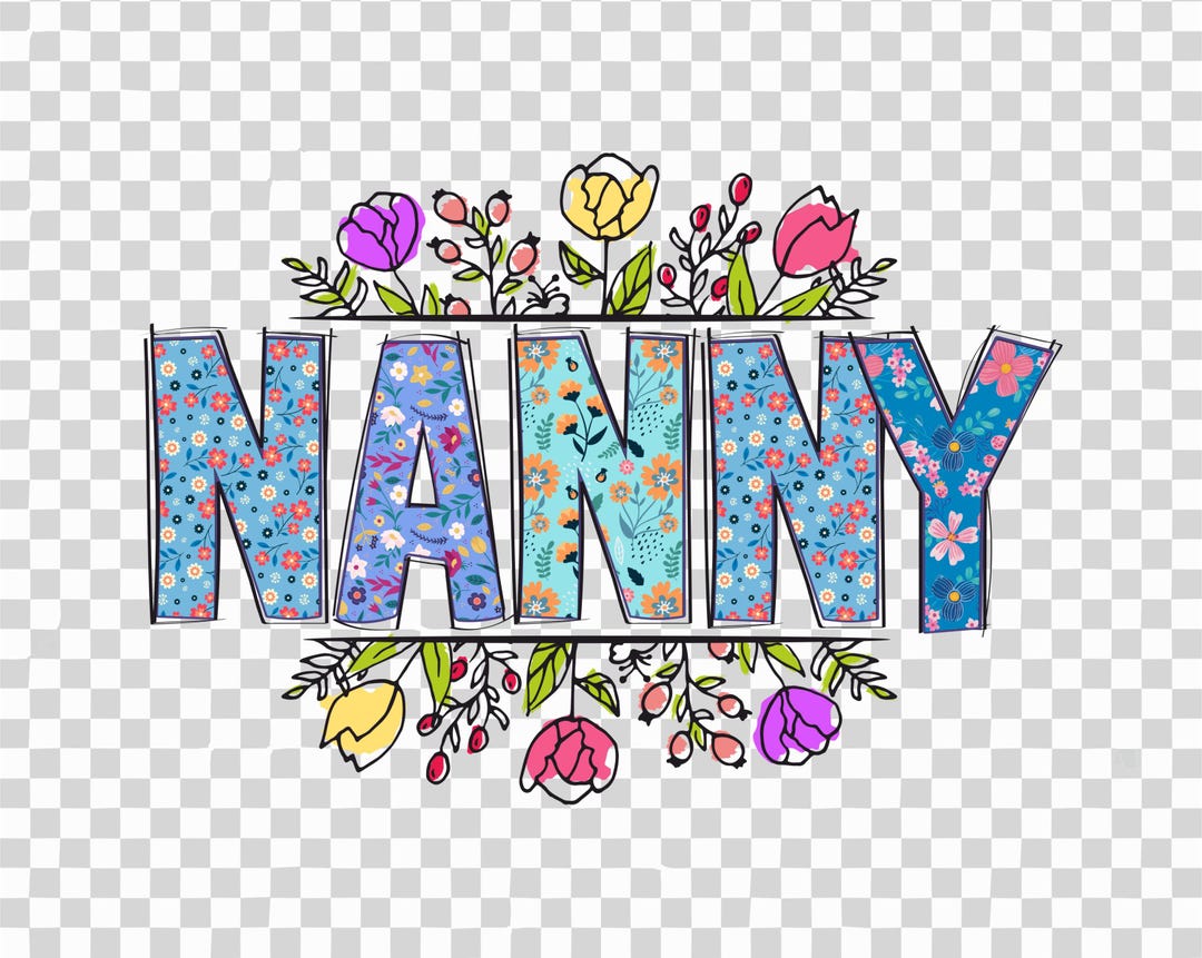 Nanny PNG Name Image for Instant Download, Colorful Nanny PNG Clipart ...