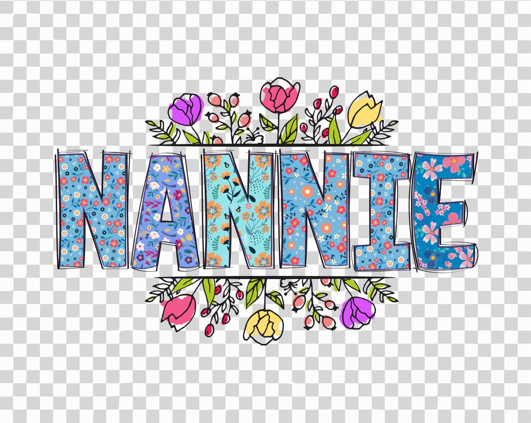 Nannie PNG Name Image for Instant Download, Colorful Nannie PNG Clipart ...