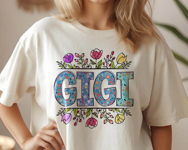 Gigi Floral PNG: Colorful Name Sublimation Design (digital File) - Etsy