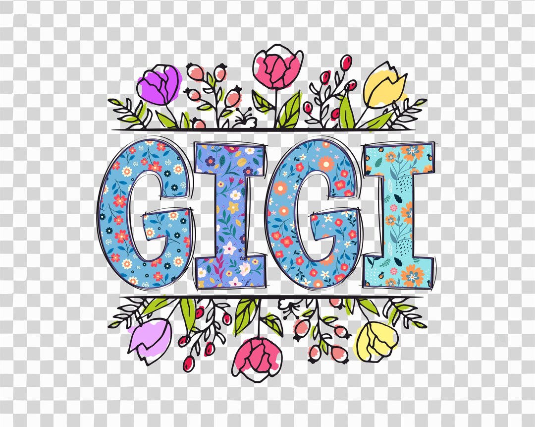 Gigi Floral PNG: Colorful Name Sublimation Design (digital File) - Etsy
