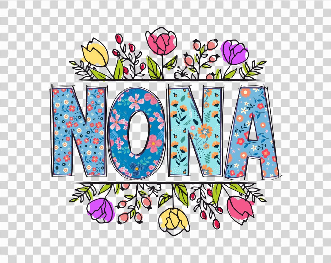 Nona PNG Image, Nona Name for Sublimation Design, Colorful Nona PNG ...