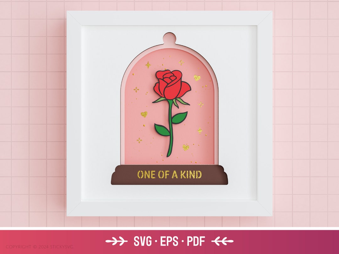 3D Special Rose Shadow Box SVG - Valentines Day, Love SVG, Layered ...