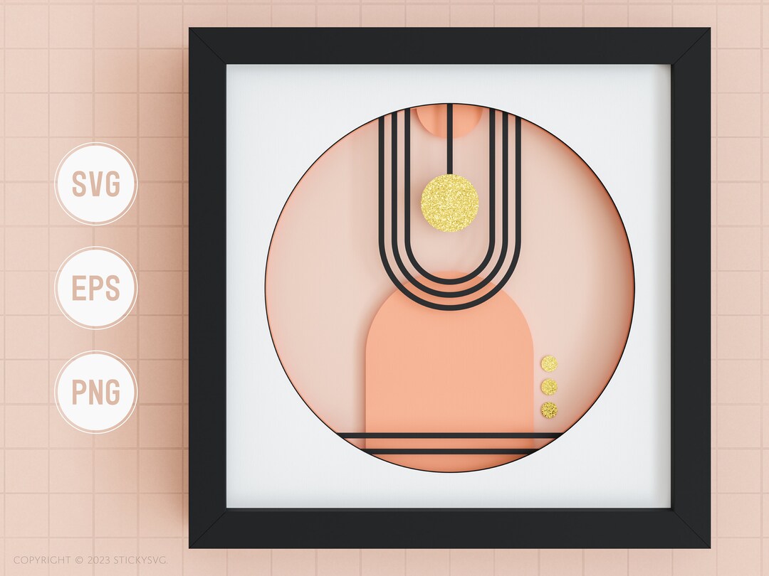 3D Boho Arch Shadow Box SVG Modern Decor Geometric Retro - Etsy