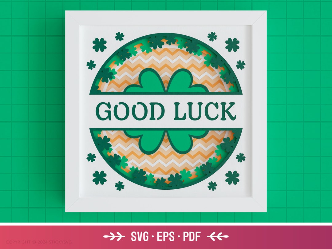3D Good Luck Shadow Box SVG - St Patrick's Day SVG, Celtic SVG, Irish ...