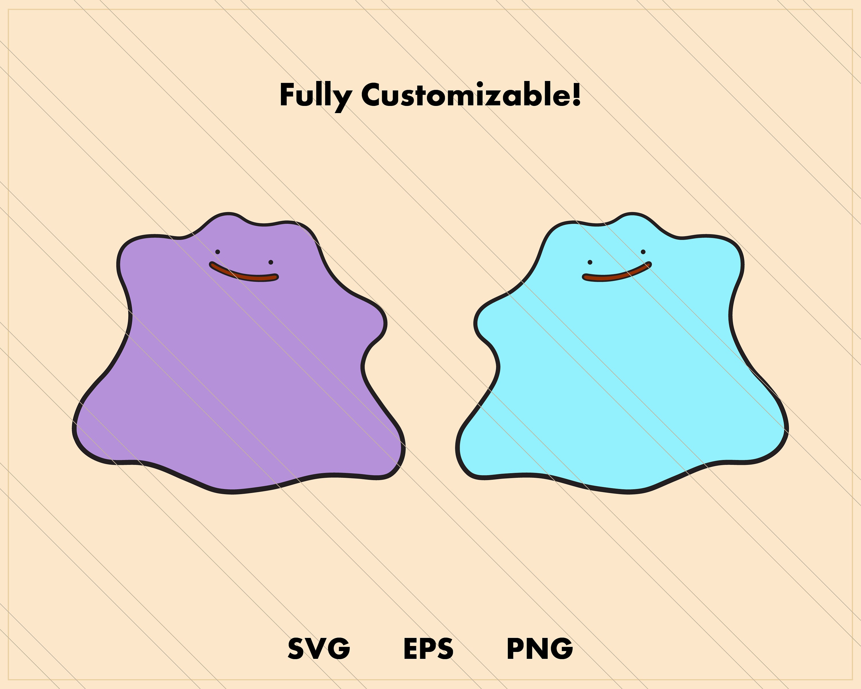 Ditto pokemon SVG Cut File Layered Digital Template | Etsy
