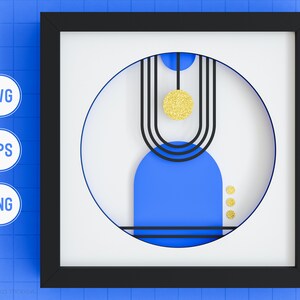 3D Abstract Shadow Box Bundle SVG - Modern Decor, Geometric, Retro ...