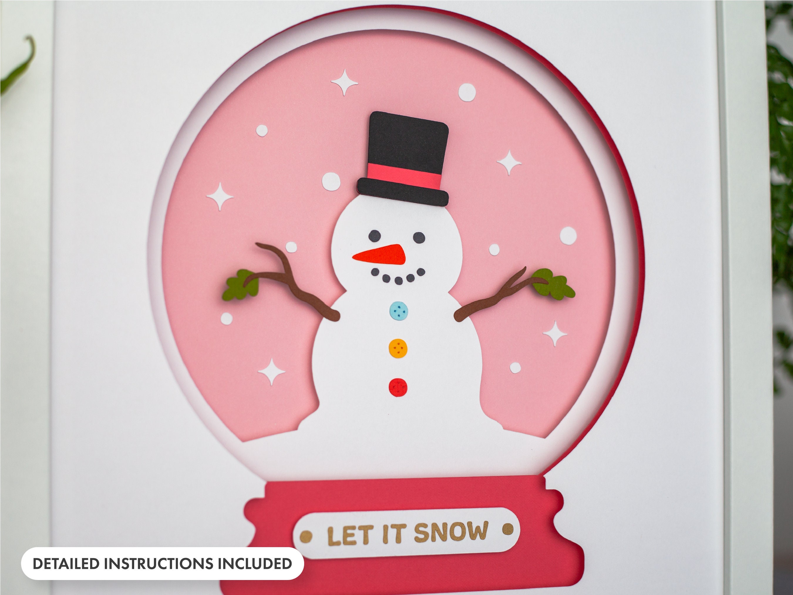 Snowman Shadow Box SVG Snow Globe Christmas Winter Cute - Etsy