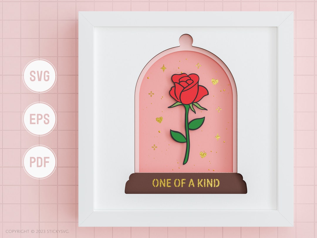3D Special Rose Shadow Box SVG Valentines Day, Love SVG, Layered Paper ...