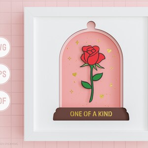 3D Special Rose Shadow Box SVG Valentines Day, Love SVG, Layered Paper ...