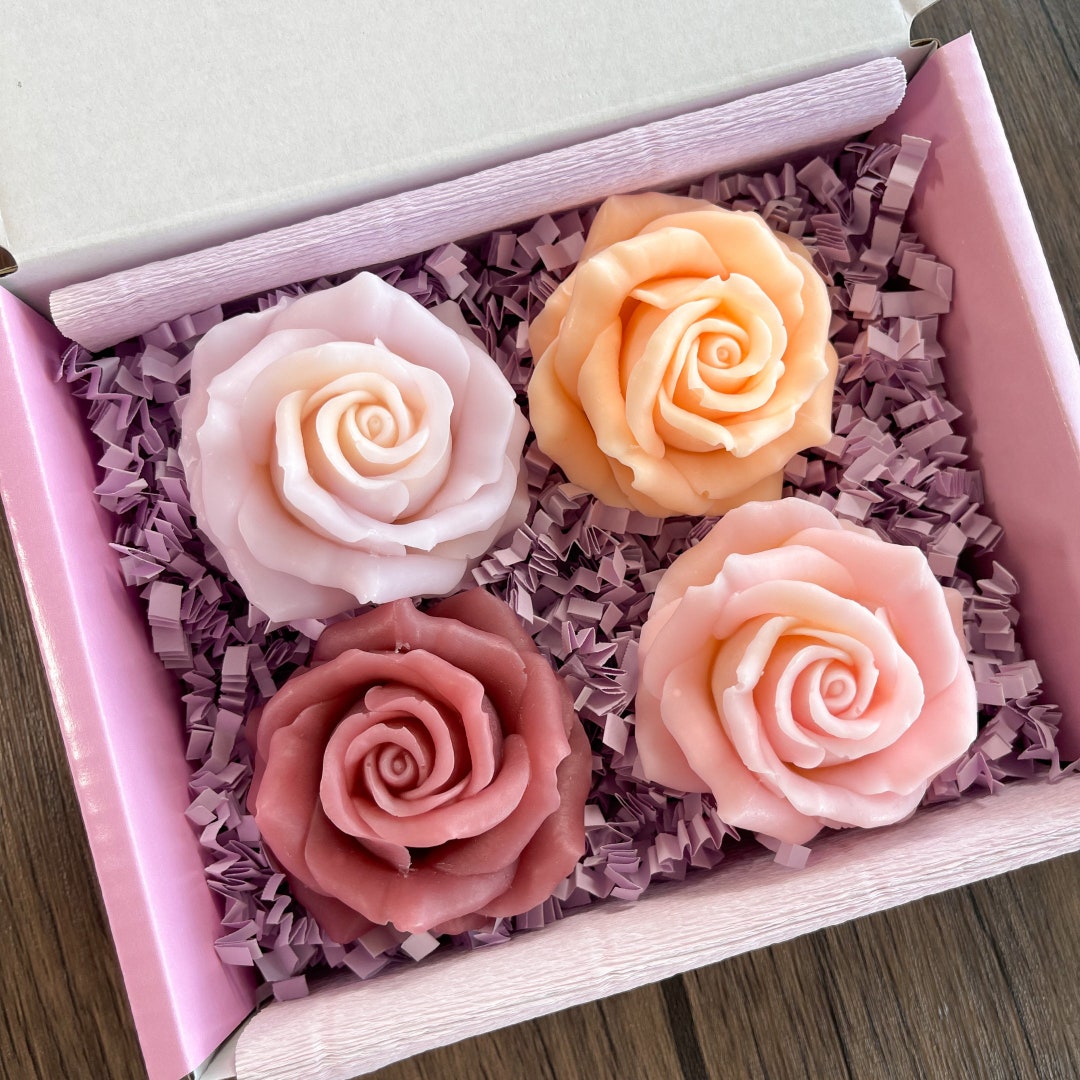 4 X Rose Soap Gift Box | Hand Made Soaps - Etsy UK