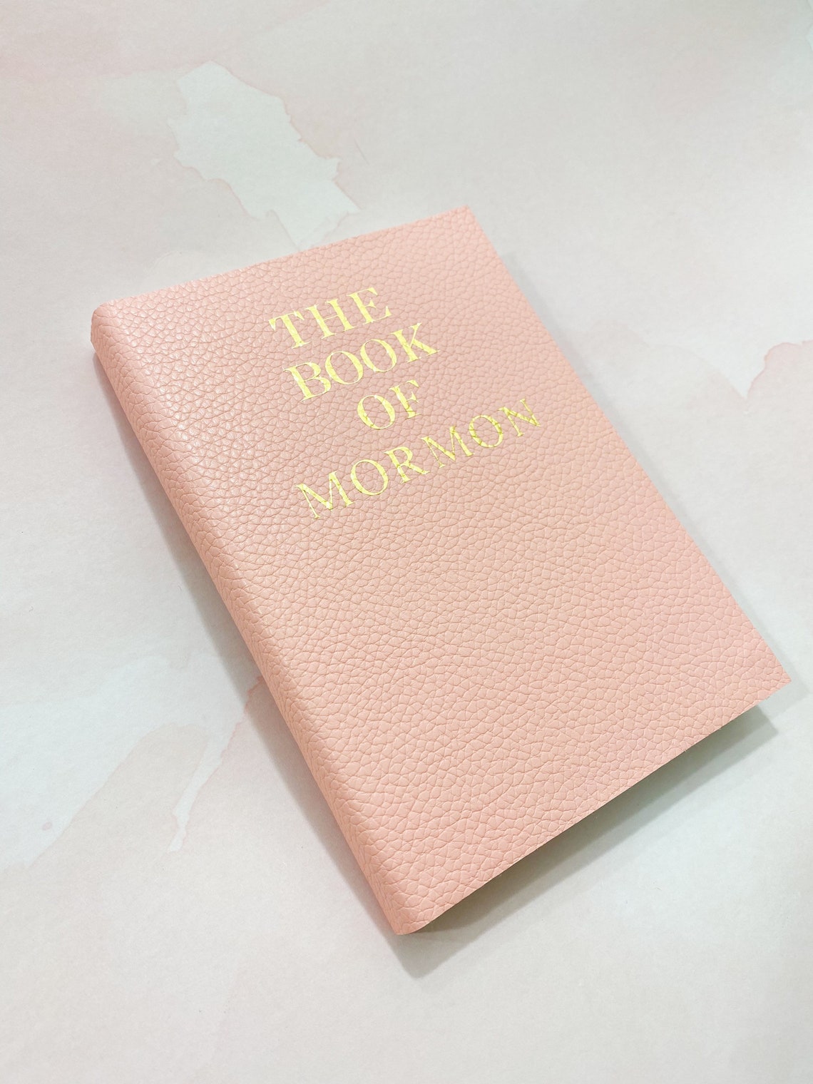 Blush Faux Leather Custom Book Of Mormon Etsy