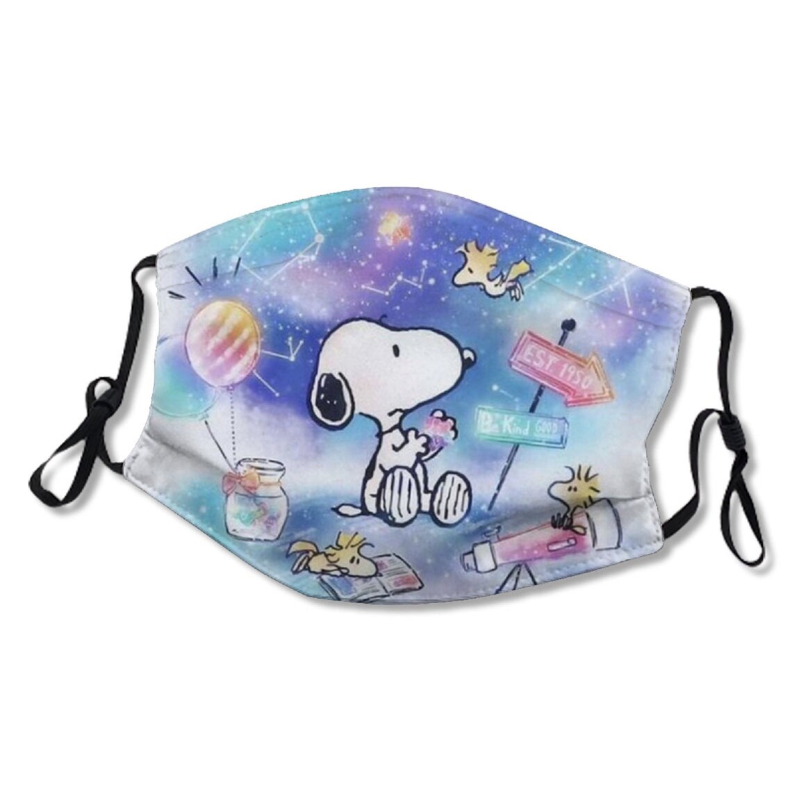 Snoopy Face Mask with nose wire Elastic with adjustable bead | Etsy