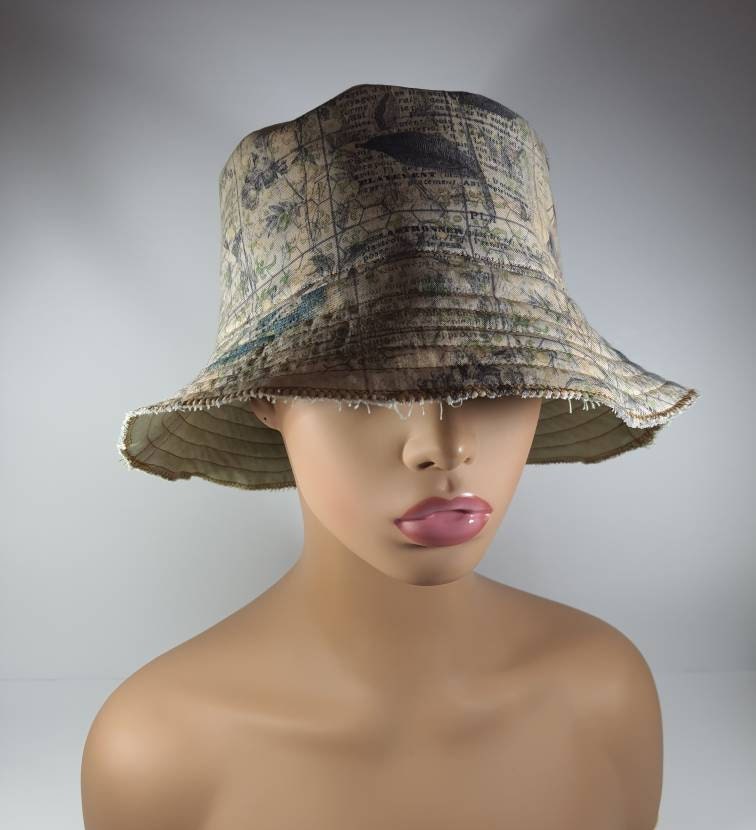 Entomology Reversible Bucket Hat Raw Edge Medium Cotton - Etsy