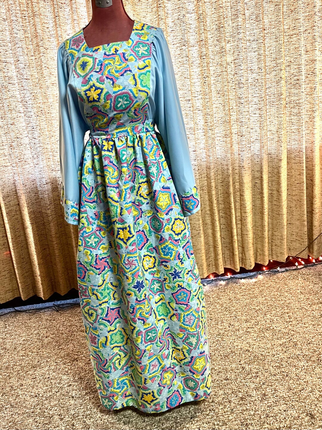 Beautiful Cottagecore Blue Party Maxi Dress Perfect for Winter Bell ...