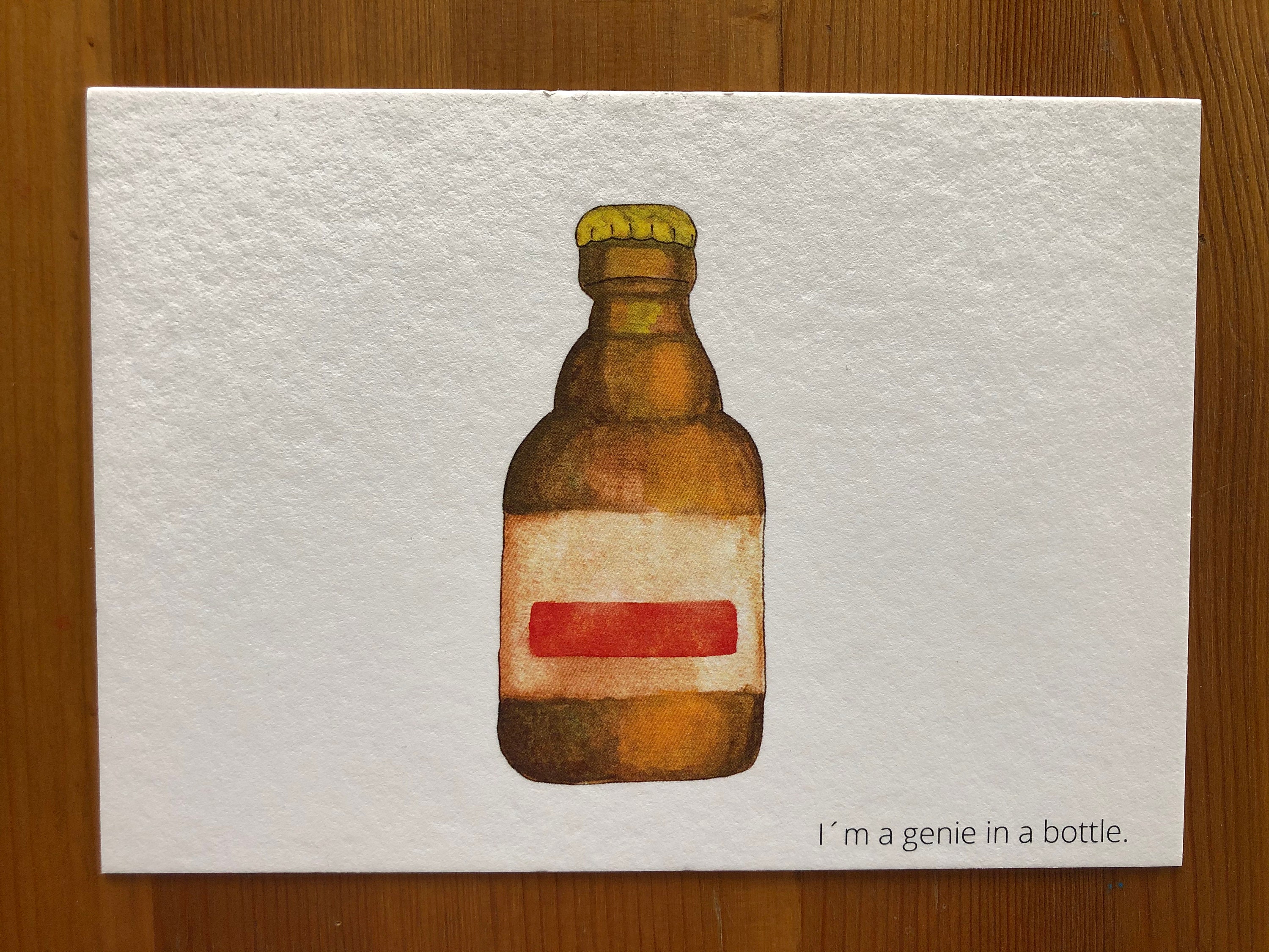 Genie in a Bottle - Bier Postkarte - Etsy.de