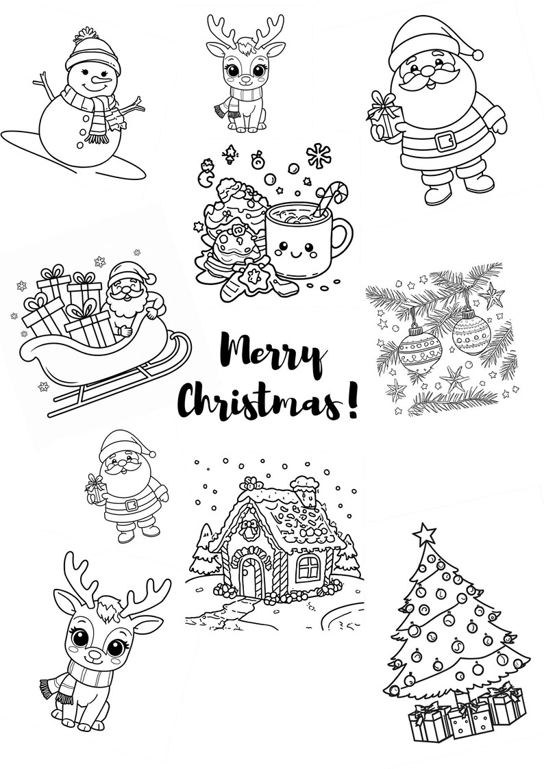 Christmas Colouring Pages - Etsy