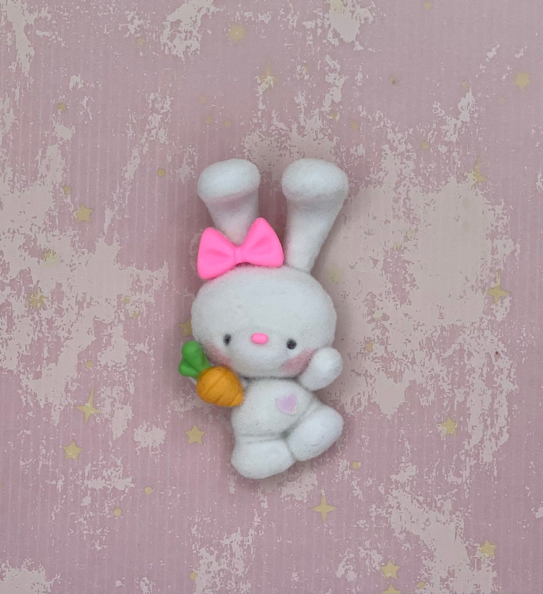Easter Bunny Clay With Pink Bow - Etsy