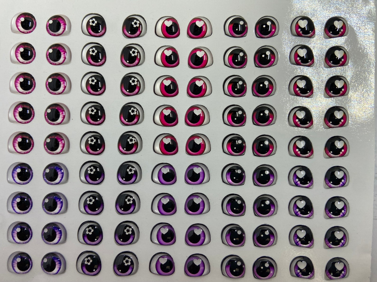 Adhesive Resin Eyes Especial 02, Resin Eyes, Pink /purple for Cold ...