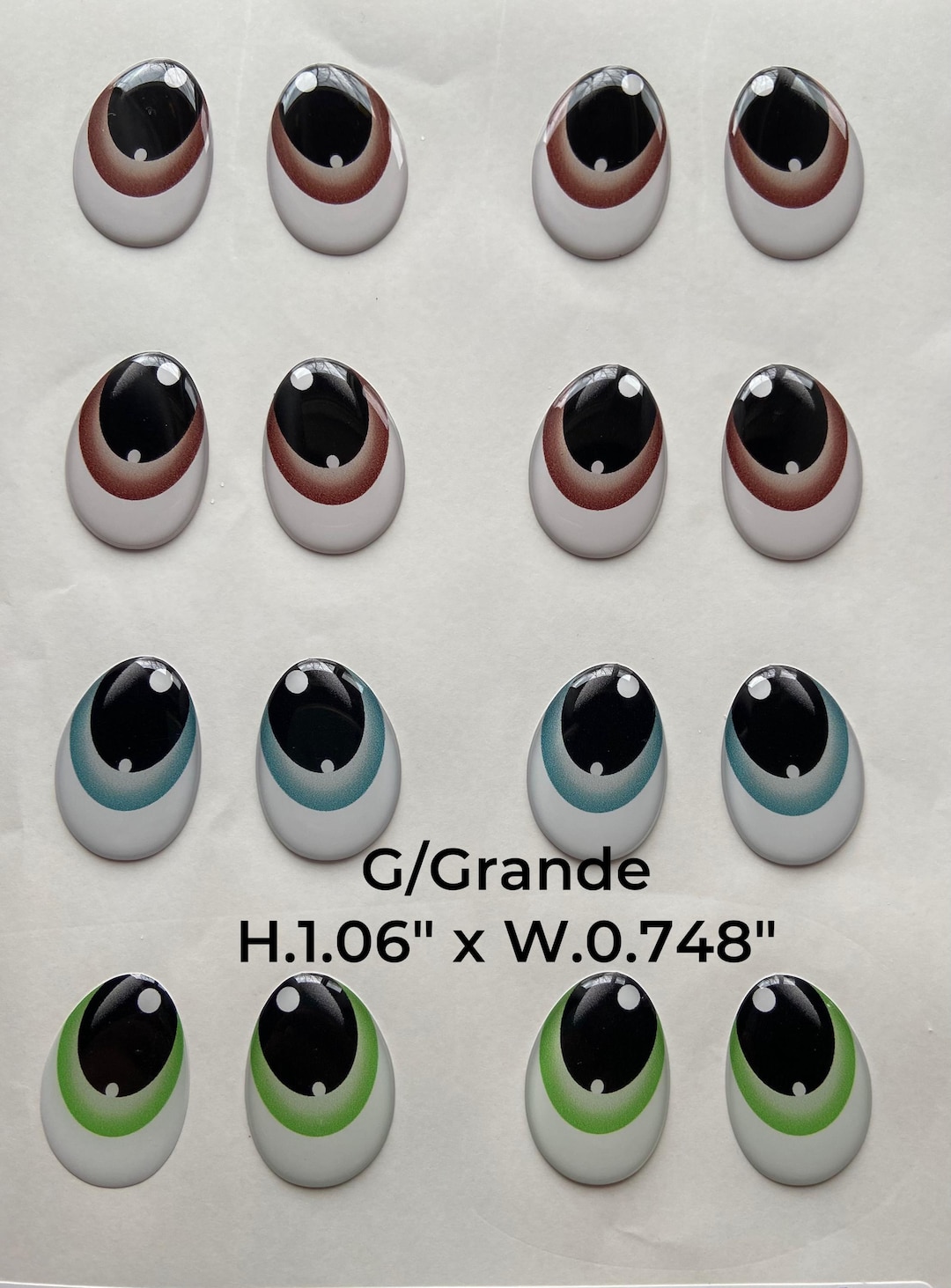 Adhesive Resin Eyes Doll Ref.450, Resin Eyes, Eyes for Cold Porcelain ...