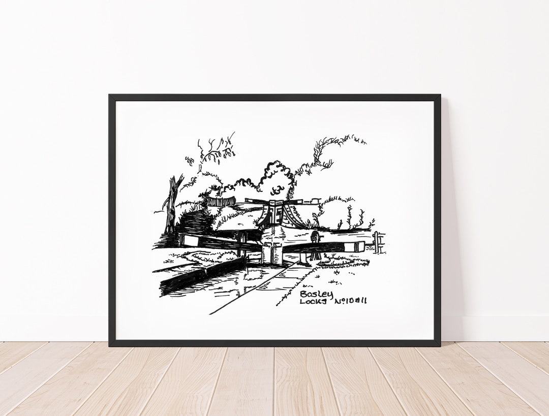 Bosley Locks, Art Print From an Original Pen & Ink Drawing Macclesfield ...
