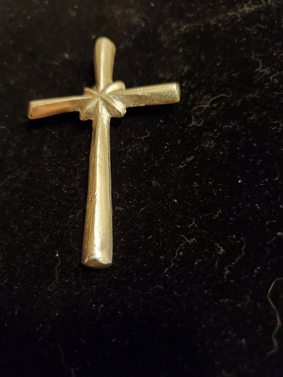 Solid silver cross pendant - Gem