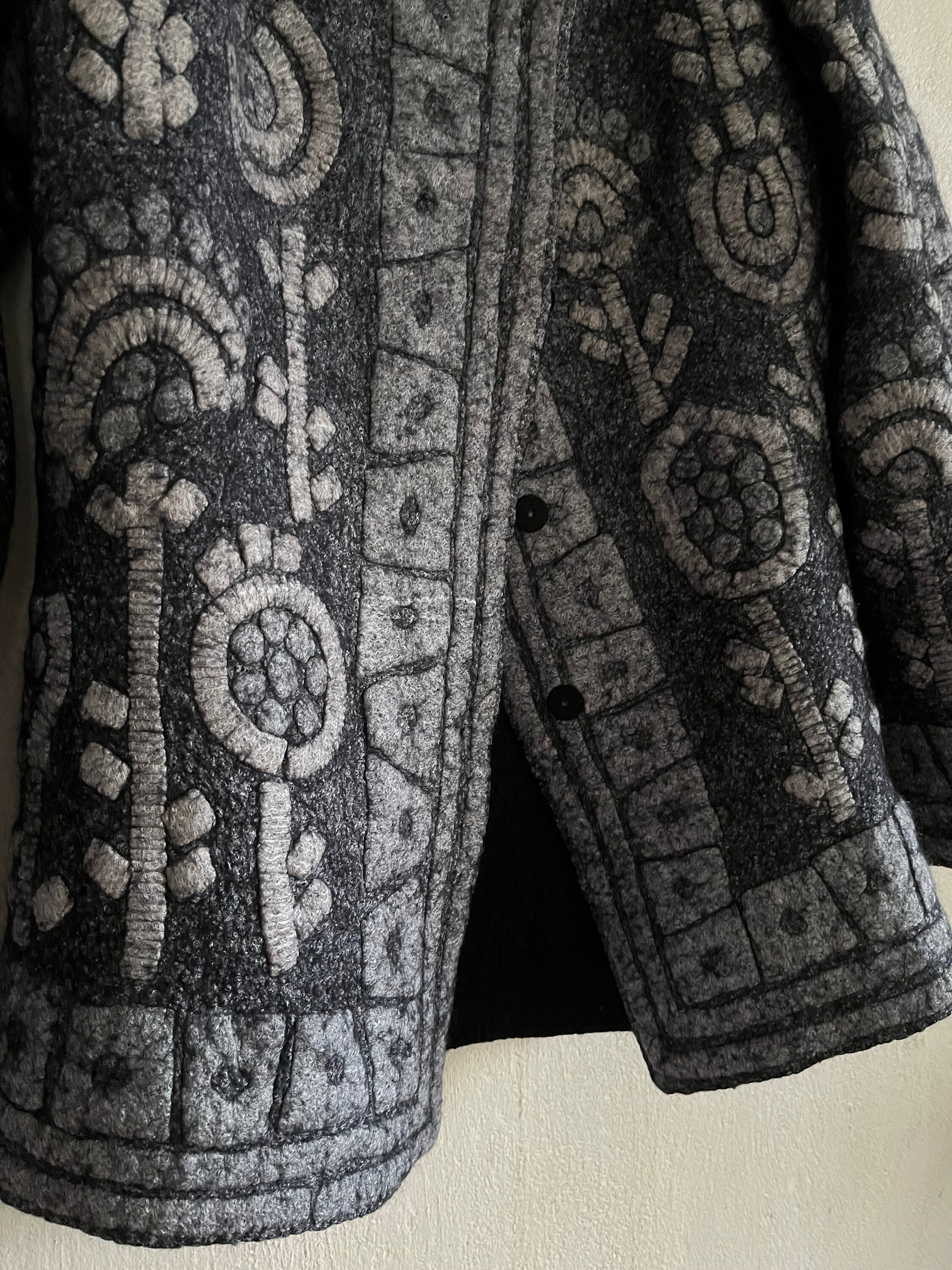 Felted Wool Coat Women, Medieval Cloak Boiled Wool, Kimono Jacket ...