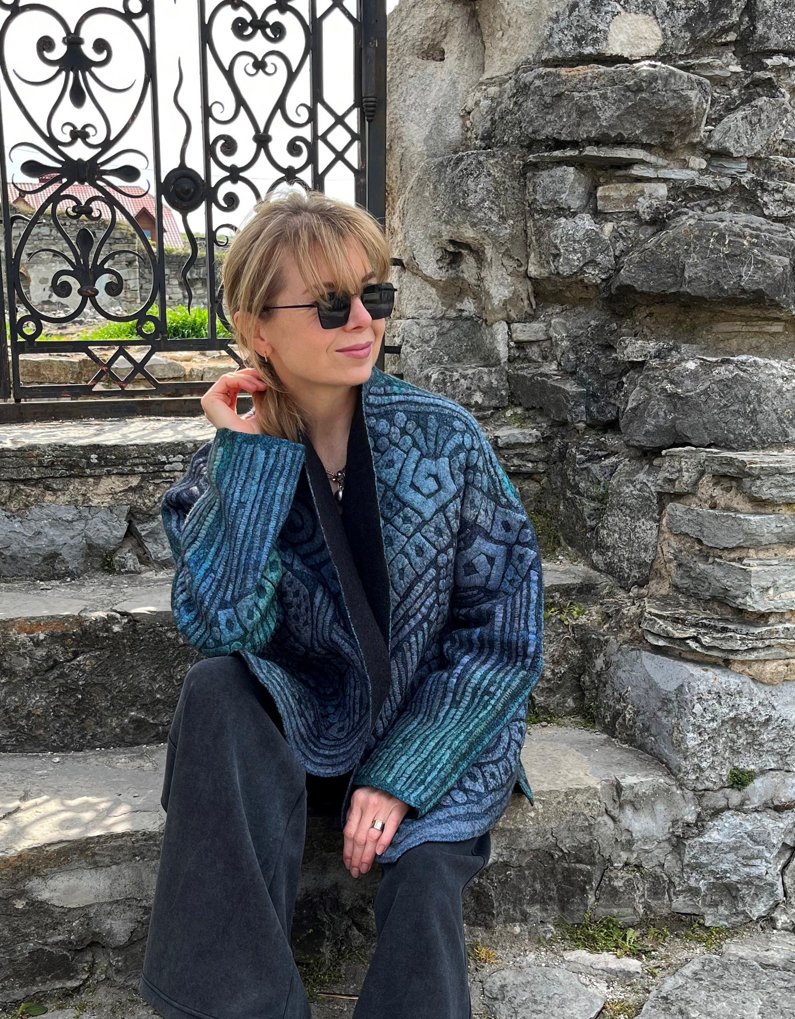 Felted Wool Kimono Jacket, Wool Cloak, Wool Cape Coat, Custom Jacket ...