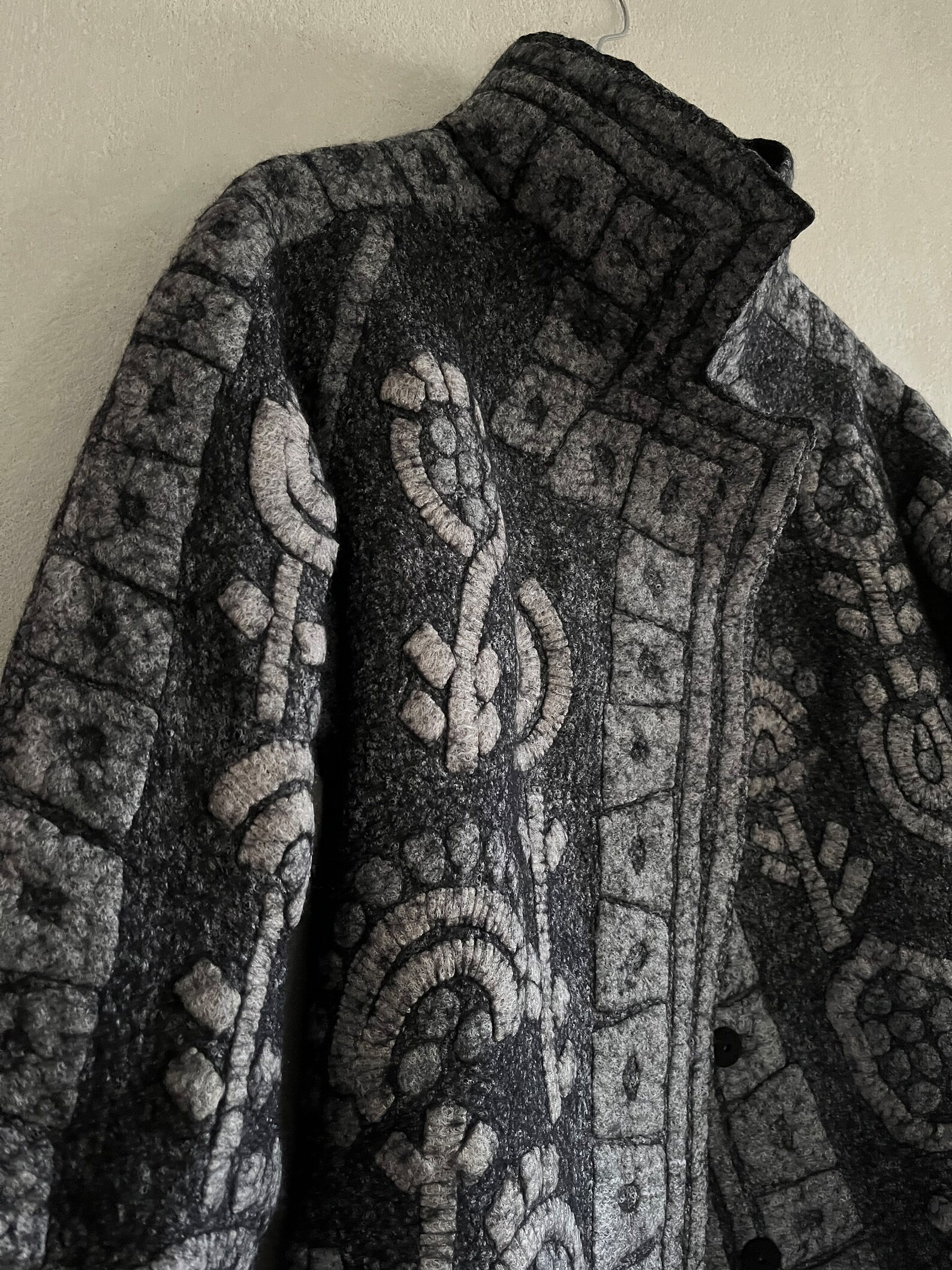 Felted Wool Coat Women, Medieval Cloak Boiled Wool, Kimono Jacket ...