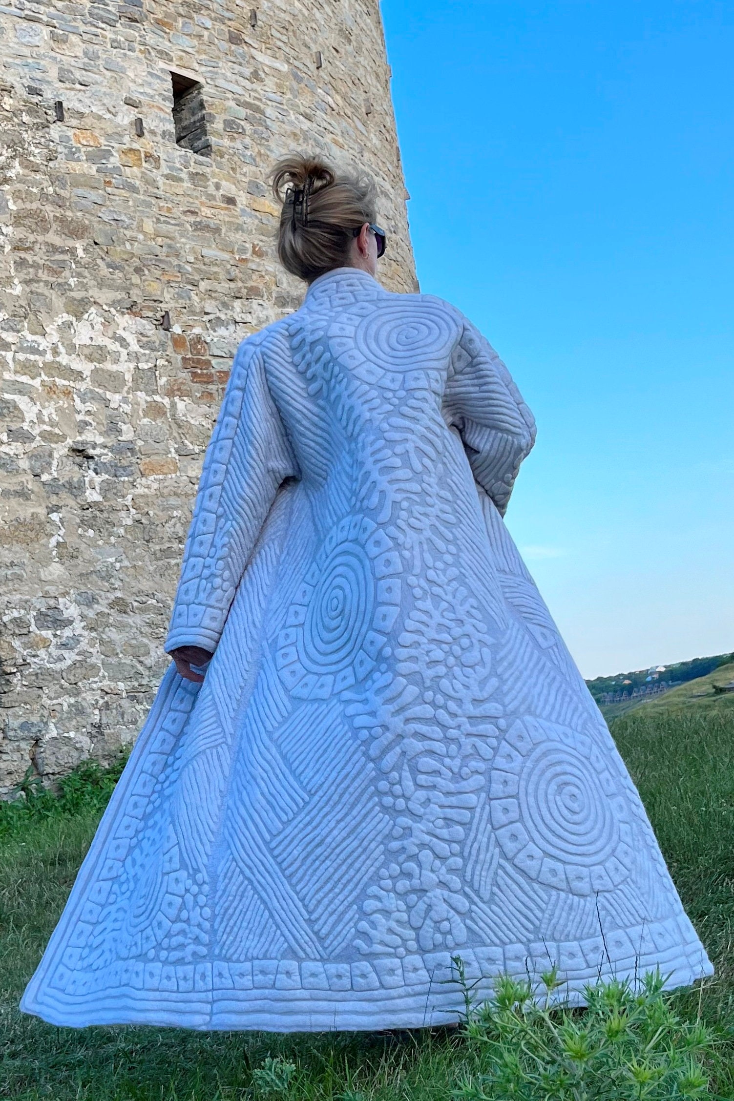 Felted Wool Coat Women, Medieval Cloak Boiled Wool, Victorian Wool Cape ...