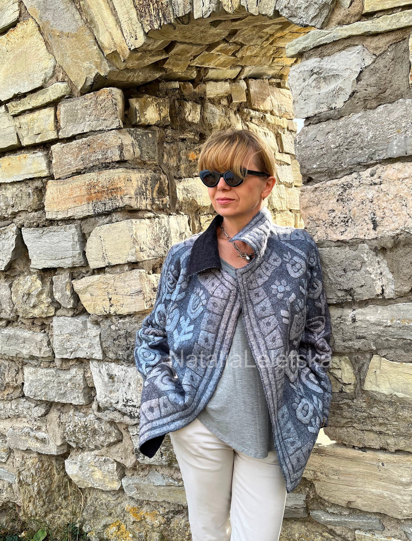 Felted Wool Coat Women, Medieval Cloak Boiled Wool, Kimono Jacket ...