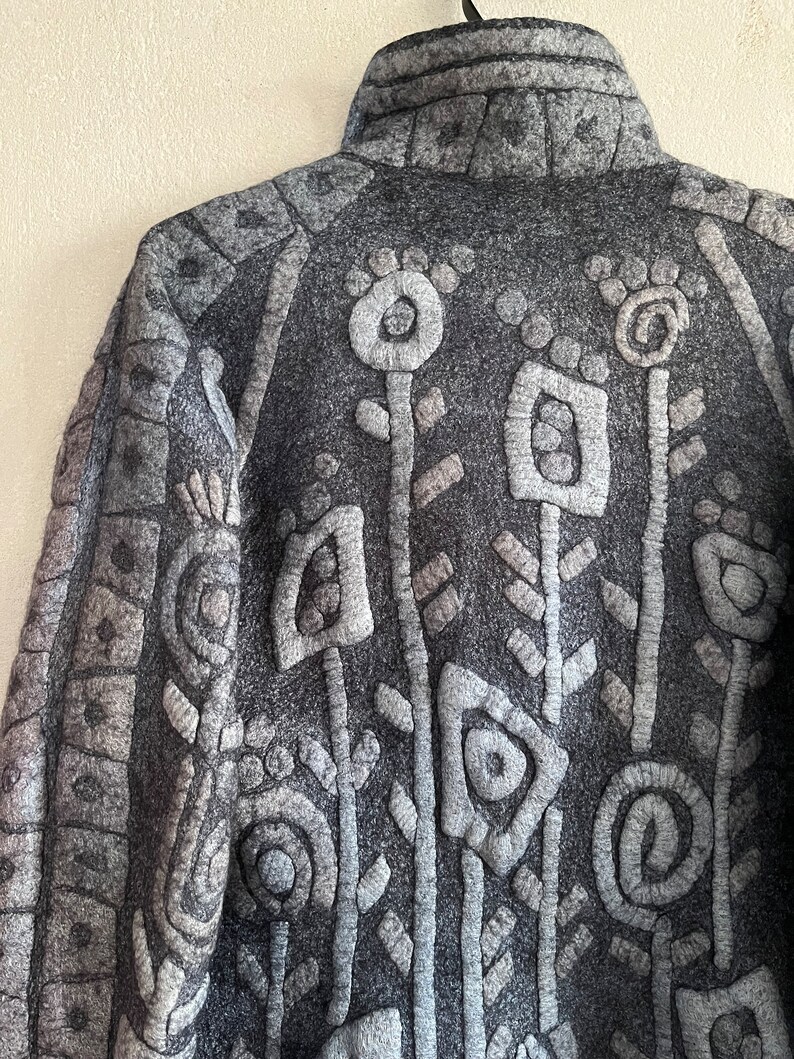 Felted Wool Coat Women, Medieval Cloak Boiled Wool, Kimono Jacket ...