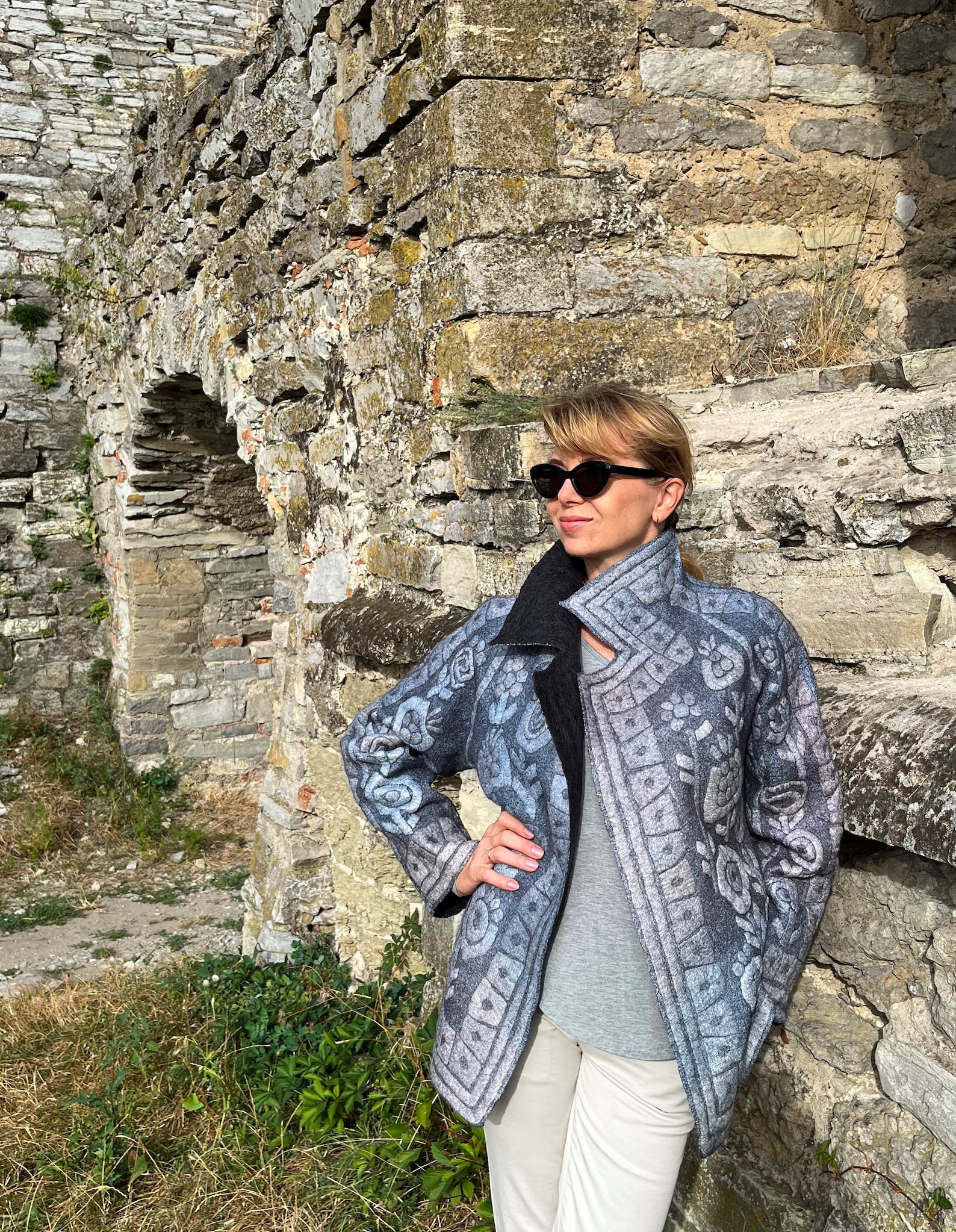 Felted Wool Coat Women, Medieval Cloak Boiled Wool, Kimono Jacket ...