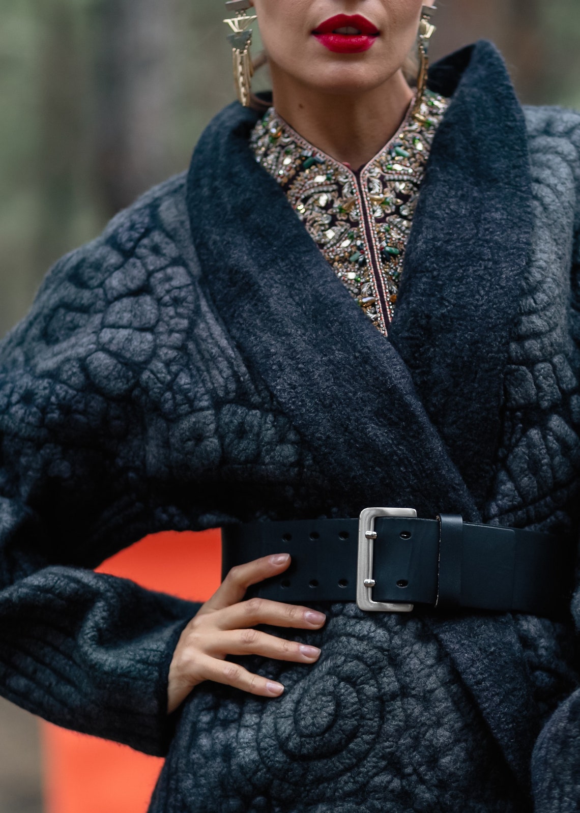 Felted Wool Coat Women, Medieval Cloak Boiled Wool, Custom Jacket, Goth ...